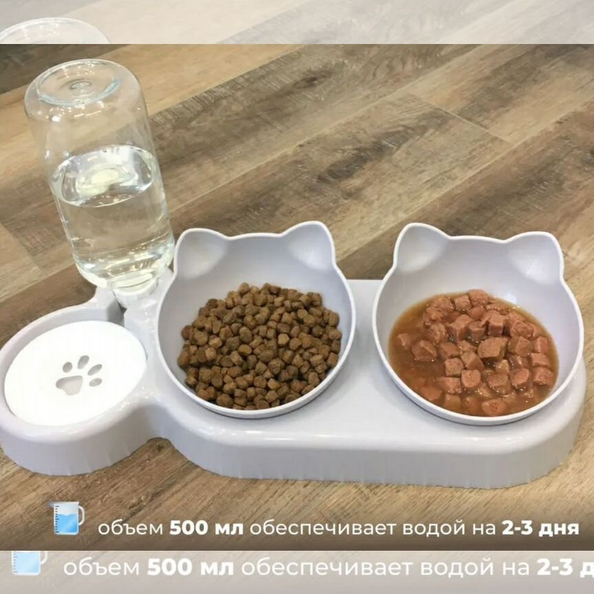 Миска с поилкой для кошки