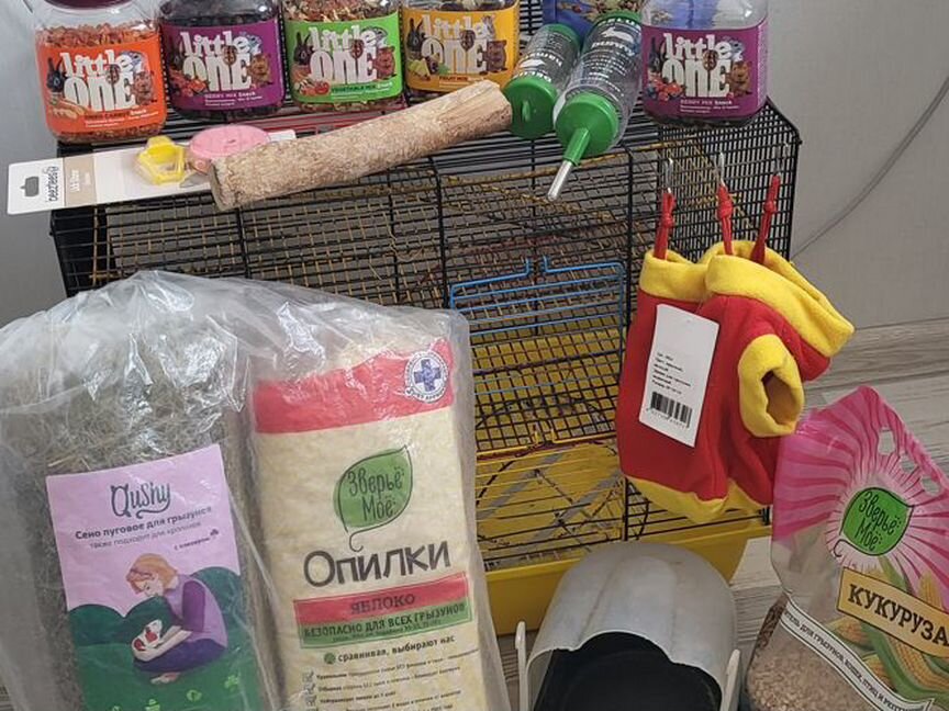 Клетка для грызунов большой +корм и принадлежности