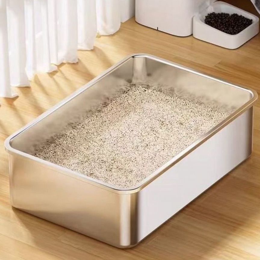 Большой лоток из нержавейки для питомцев