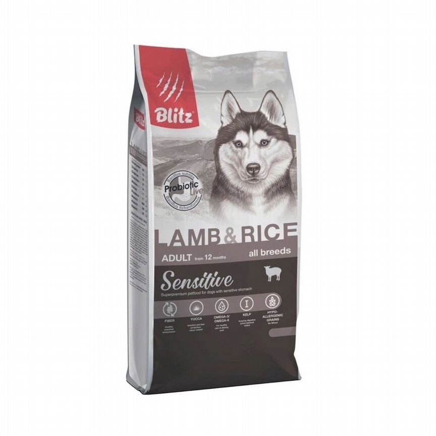 Корм для собак Blitz Блиц Ягненок 15кг