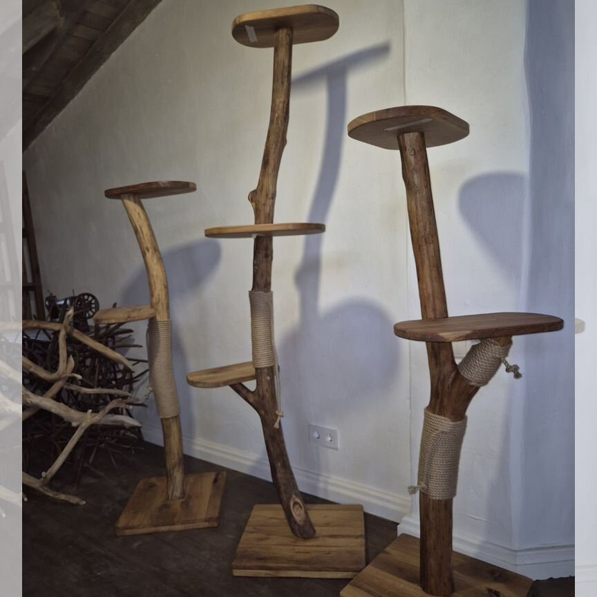 Когтеточка для кошек из дерева игровой комплекс