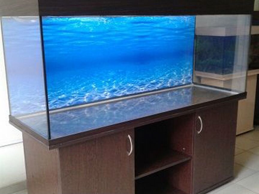 Аквариум500 свет, биофильтр, тумба, фон