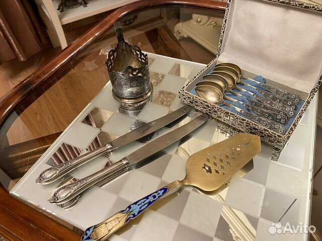 Серебряные чайные ложки,лопатка с эмалью купить в Москве | Хобби и ...