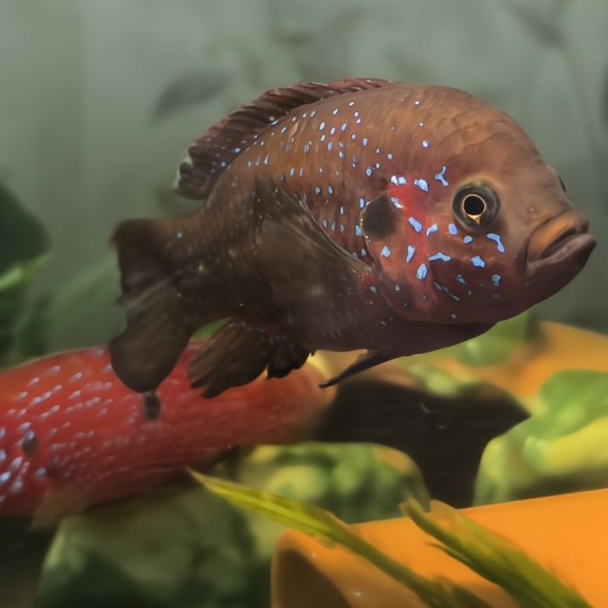 Аквариумные рыбки, хемихромис красавец, пара