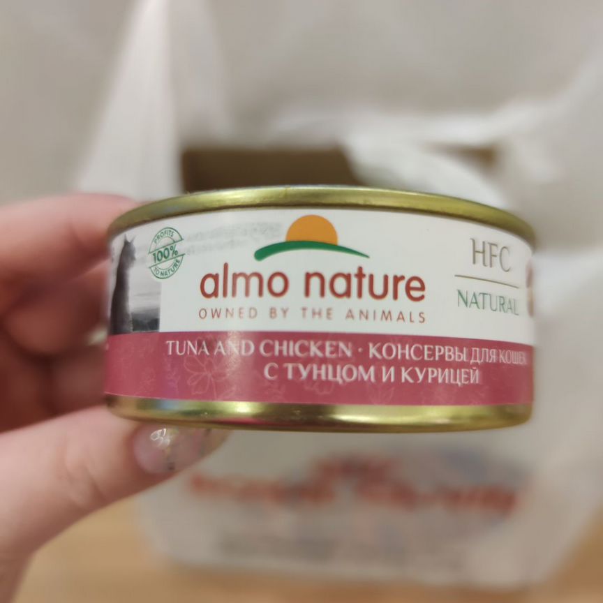 Almo nature для кошек с тунцом и курицей 6 коробок
