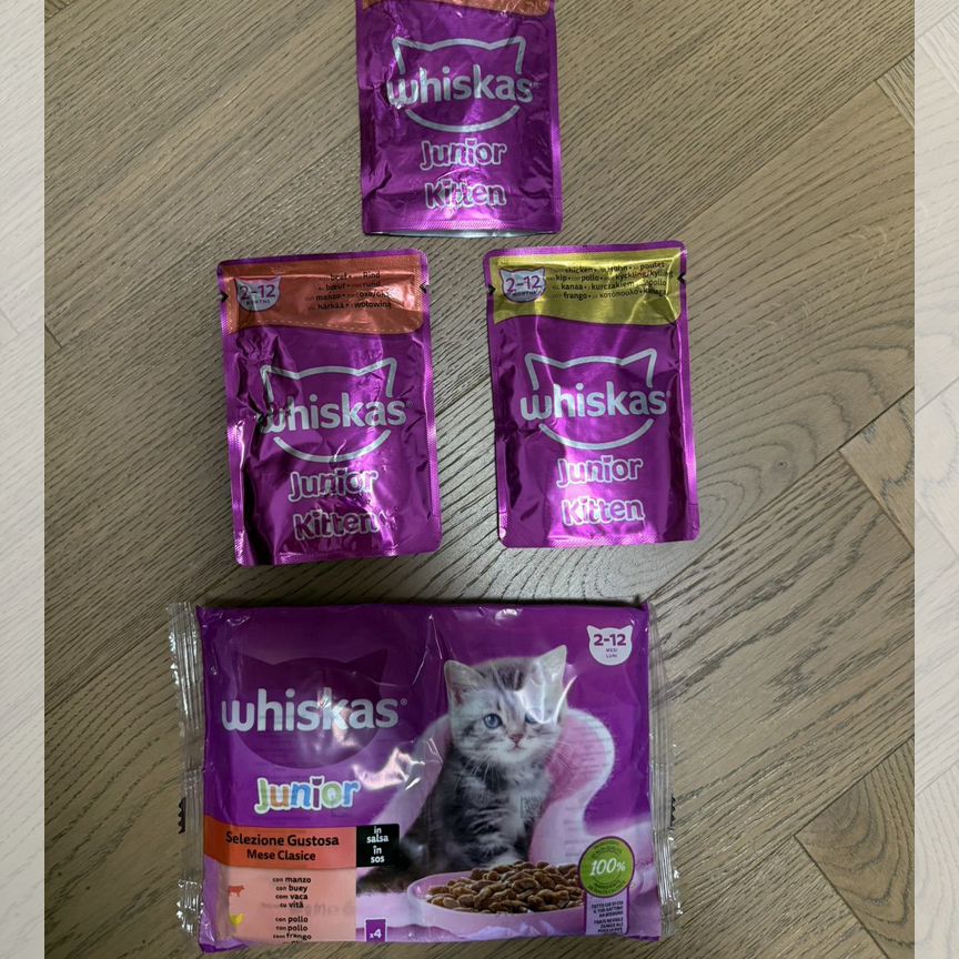 Корм для кошек whiskas оригинал 7 пакетиков