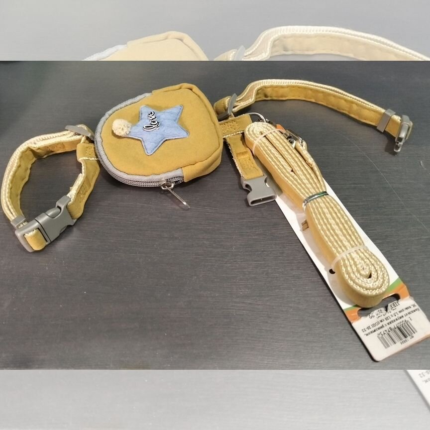 Шлейка с рюкзачком и поводком