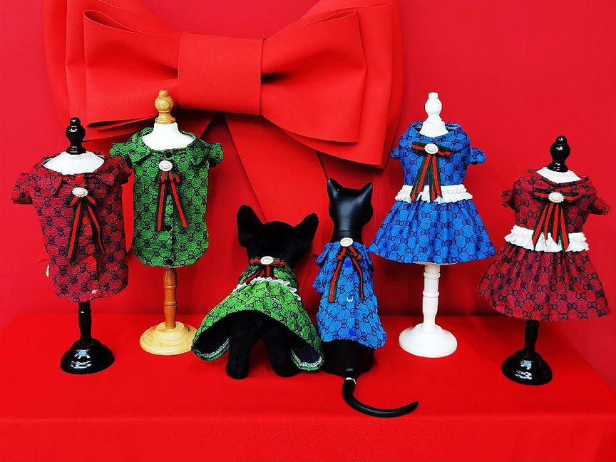 Платье для маленьких собак в стиле Gicci