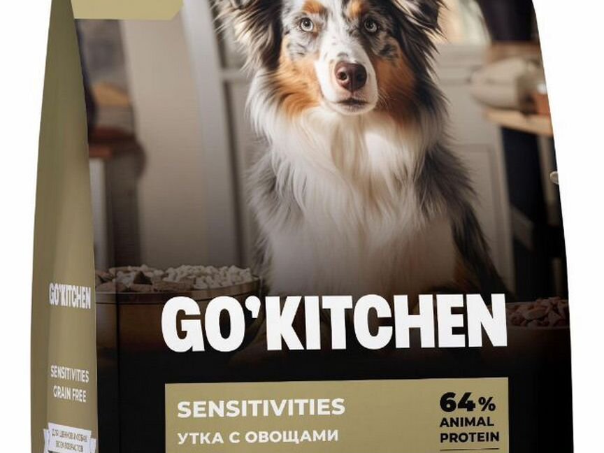Корм для собак go kitchen утка с овощами