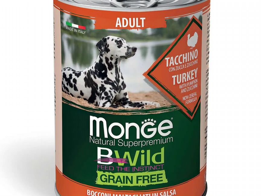 Консервированный корм для собак Monge 4шт х 400г