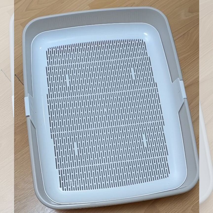 Туалет-лоток с сеткой бело-бежевый