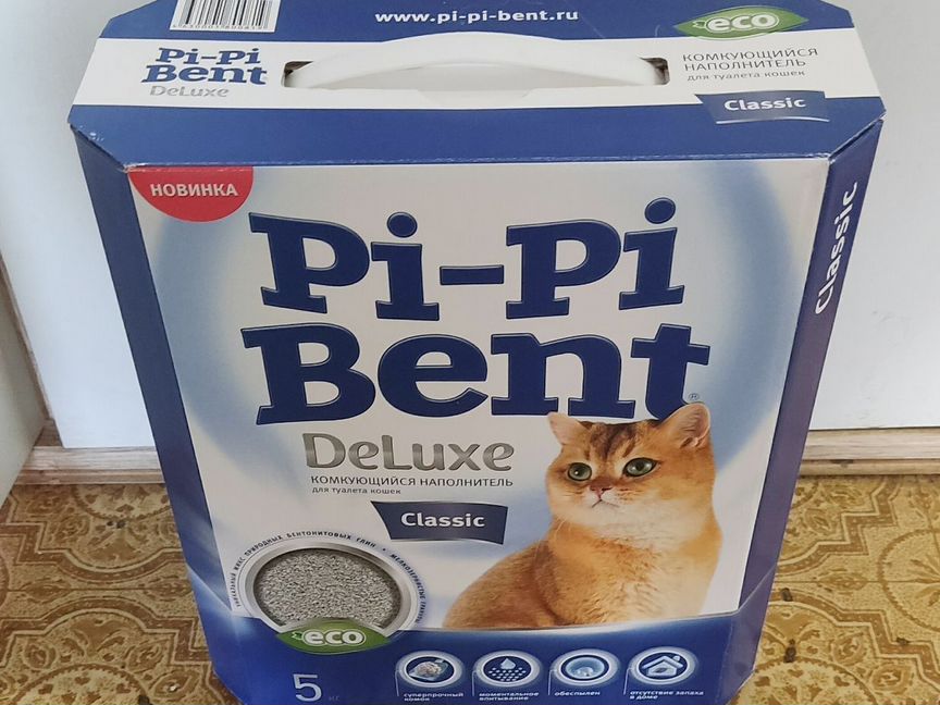 Наполнитель комкующийся "Pi-pi Bent Deluxe", 5 кг