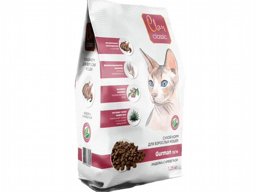 Корм д/кошек Сlan Сlassic Gurman 1,25кг. До 06.24