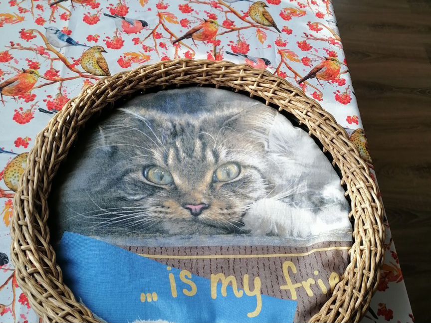 Лежанка для кошечки из ротанга