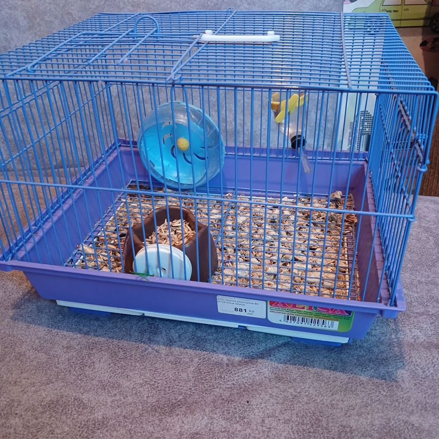 Клетка для хомякок с хомяками