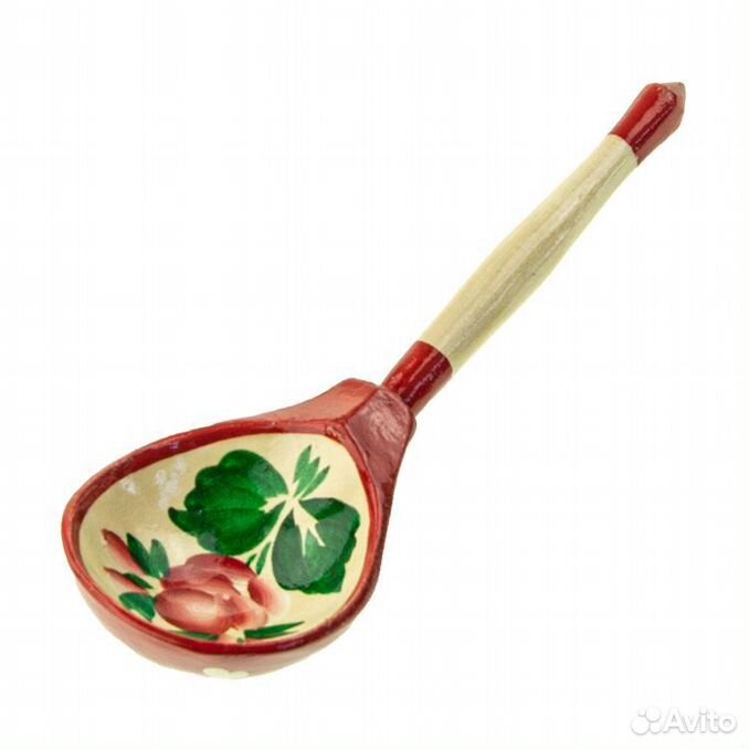 Деревянная ложка полубаская роспись, Матрешка Крас