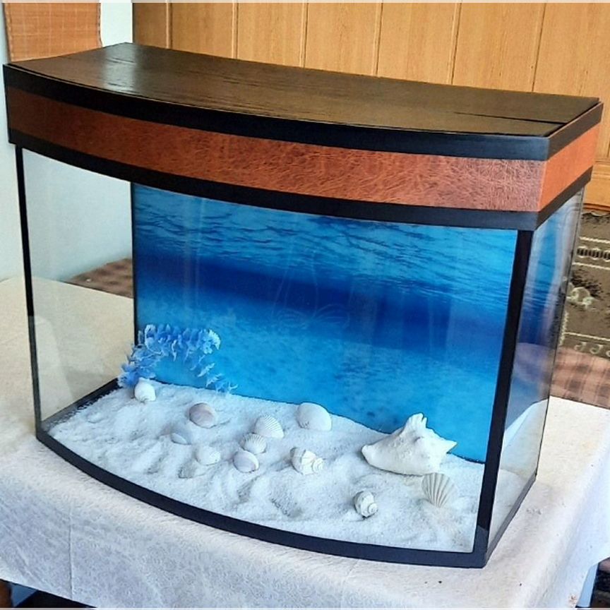 Аквариум панорамный 70 л с крышкой и освещением