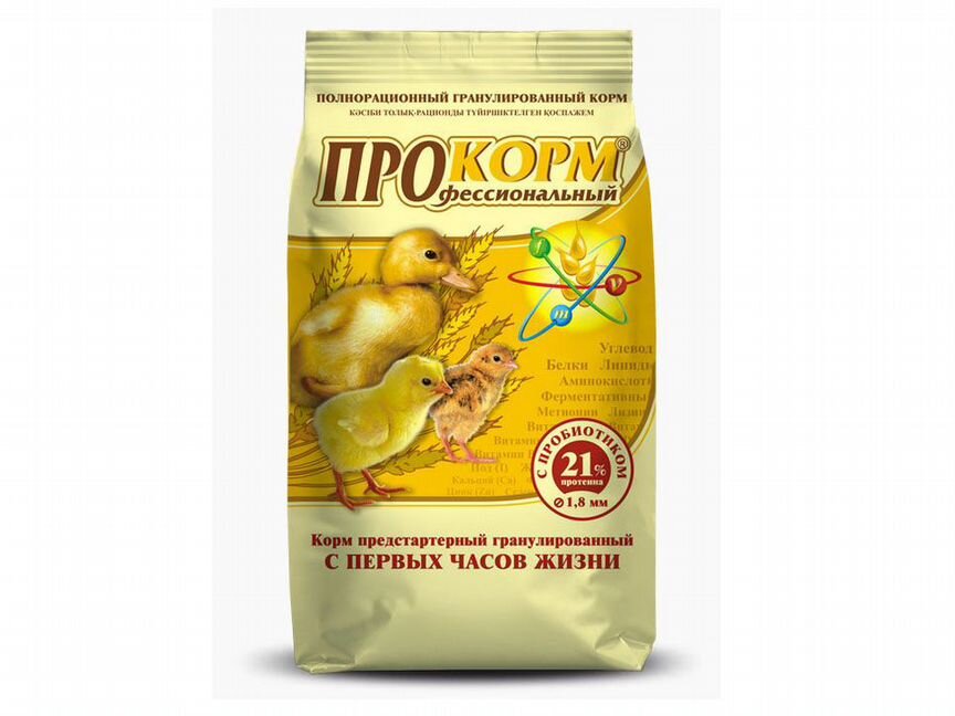 Корм для птицы, цыплят, утят Прокорм П 21