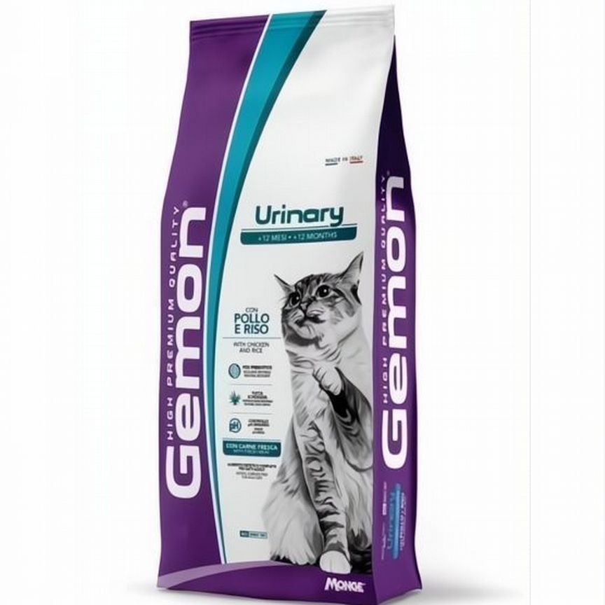 Корм для кошек Gemon Urinary(Курица,рис) 7 кг