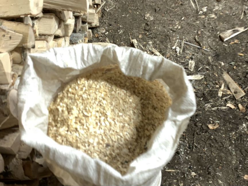 Березовые опилки в мешках