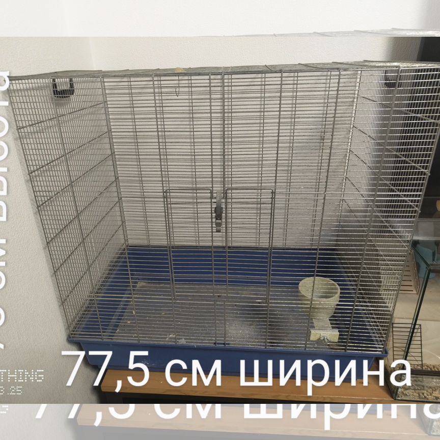 Клетка для любых животных с керамической кормушкой