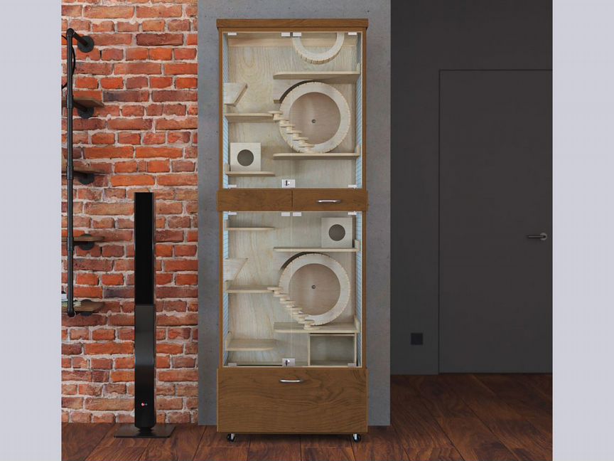 Двойная витрина для грызунов шиншилл дегу крыс 8