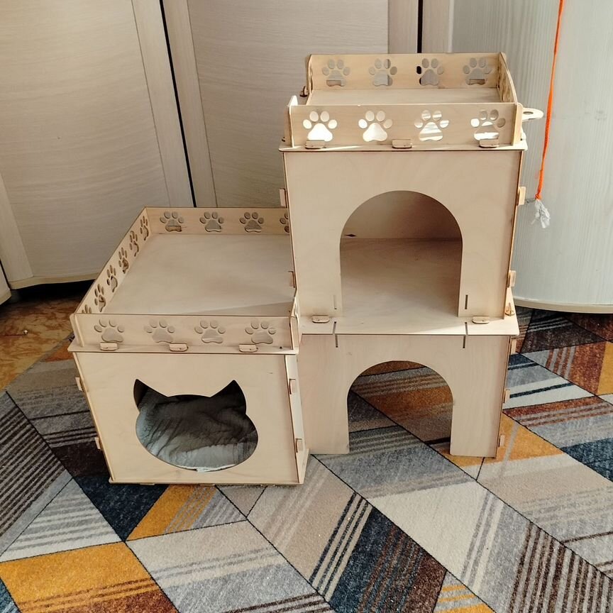 Домик для кошки из фанеры (сборно-разборный)