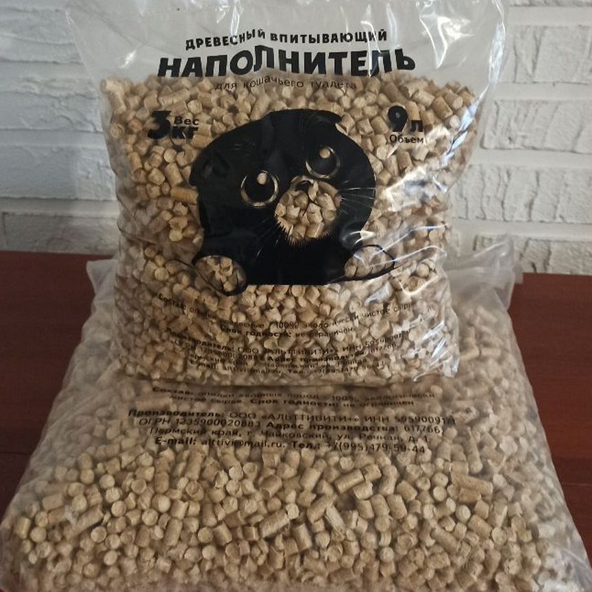 Кошачий наполнитель древесный