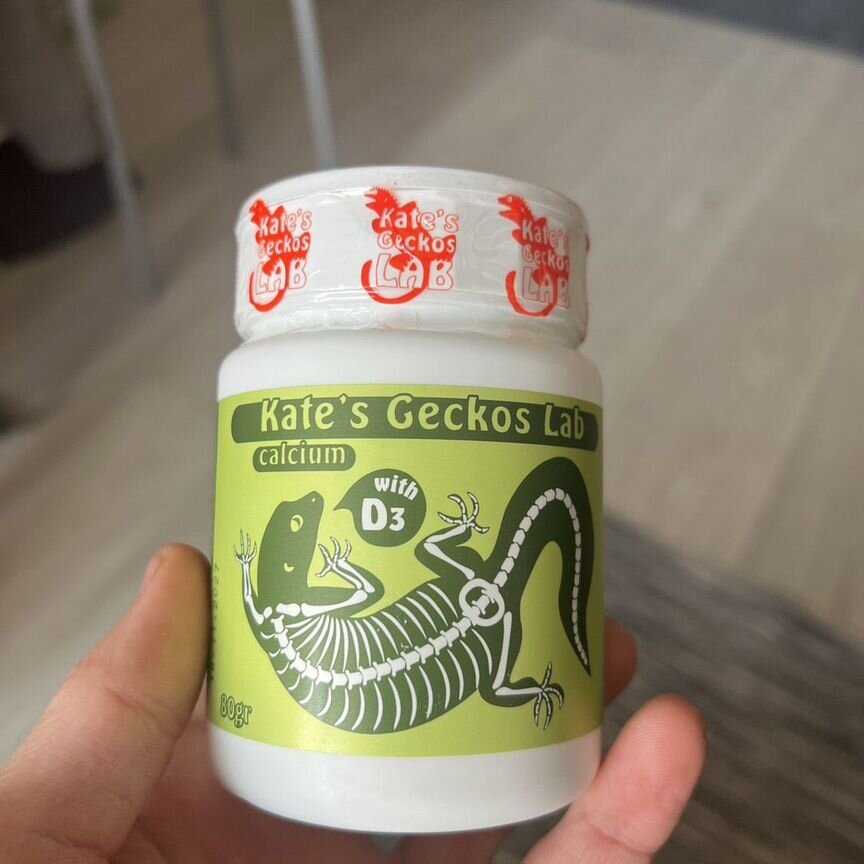 200 г Kates Gecko calcium with D3
