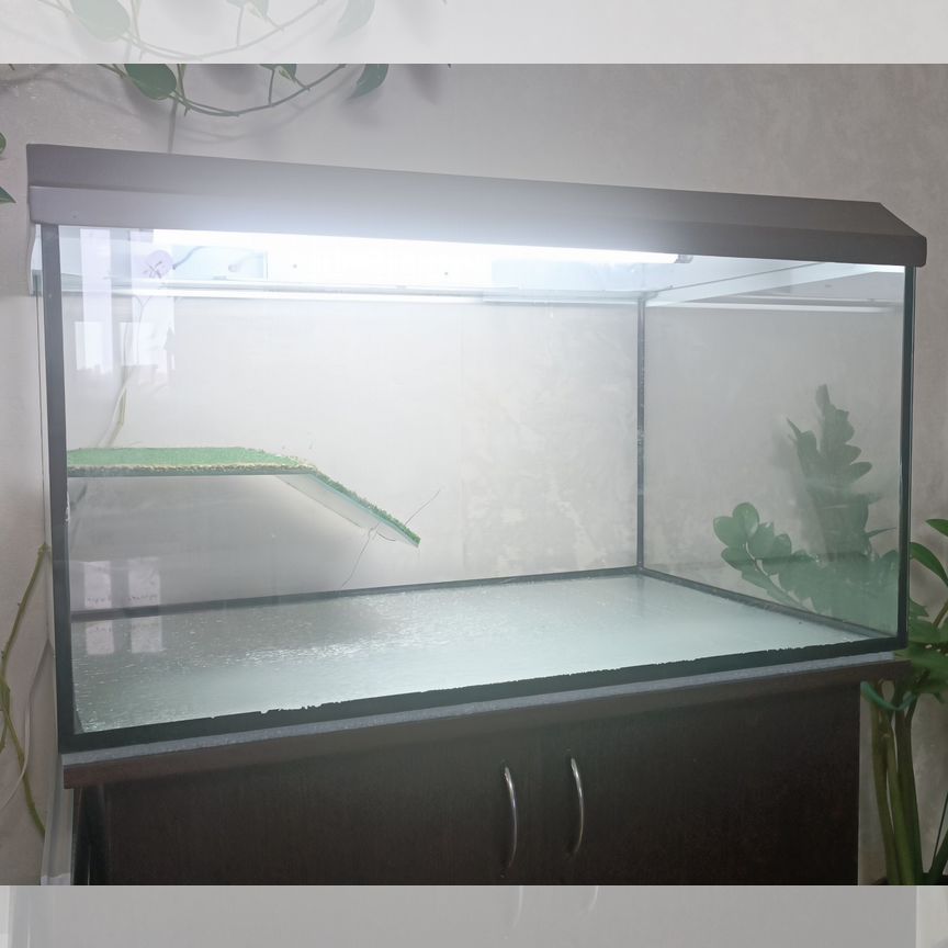 Аквариум с плотиком, 160л, б/у