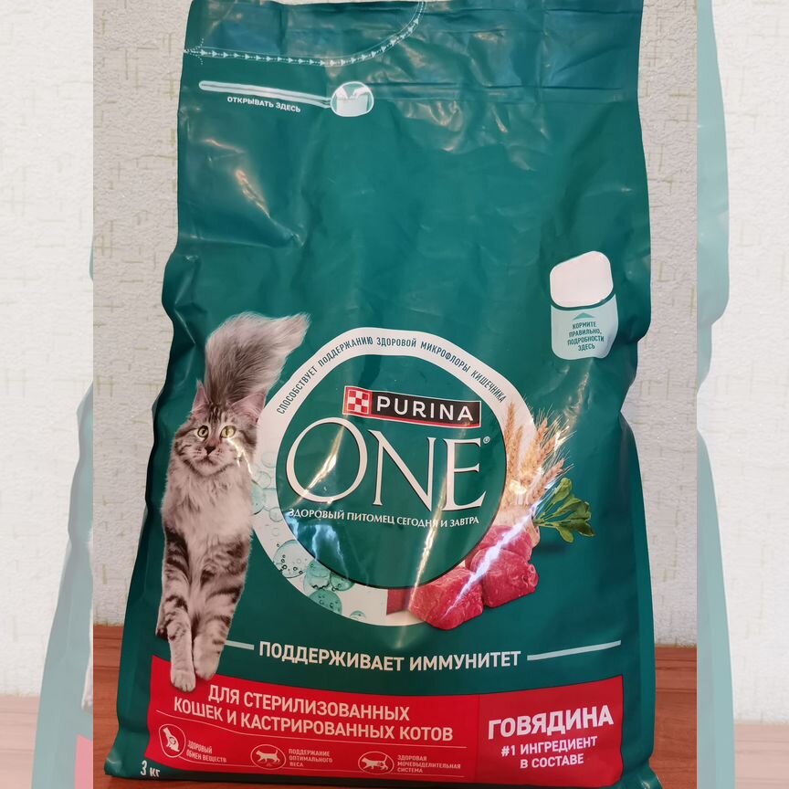 Корм purina ONE для стерилизованных кошек 3кг
