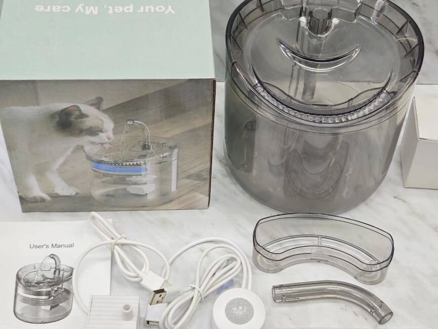 Фонтан поилка для кошек с датчиком