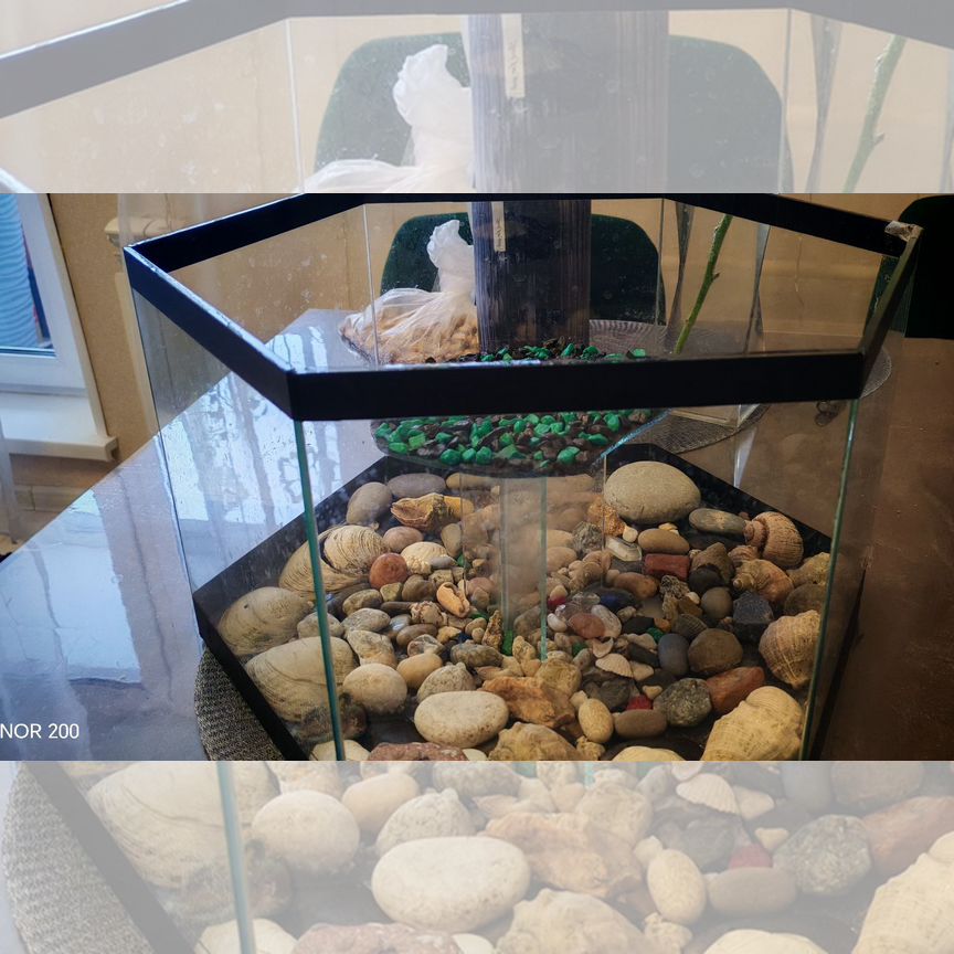 Аквариум с платформой для черепах или рыбок