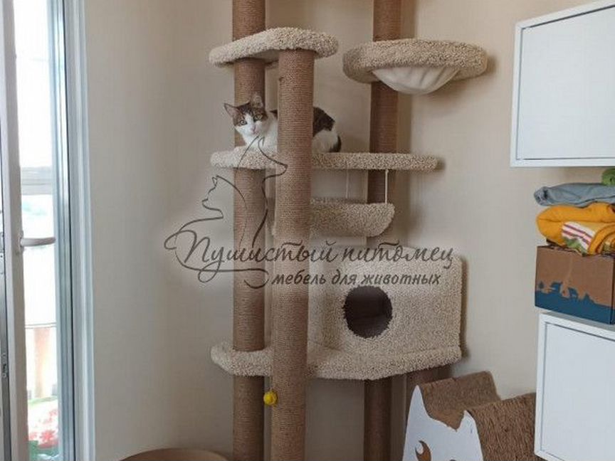 Домик с когтеточкой для кошки, комплекс