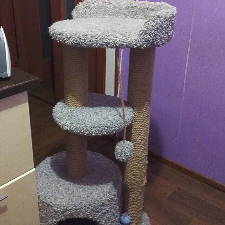 Когтеточка с домиком и лежанкой