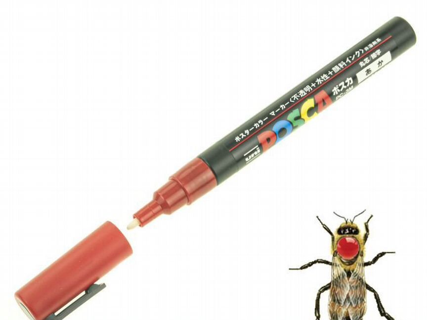 Маркер красный 1,3мм. для метки маток UNI posca (P