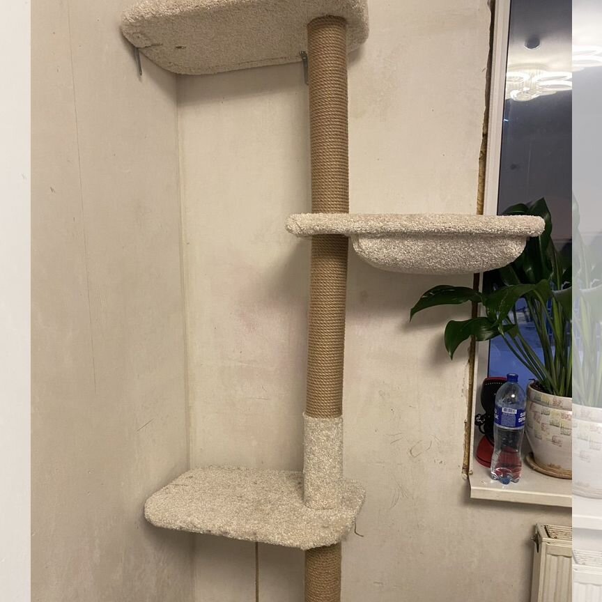 Когтеточка для кошек с лежанкой