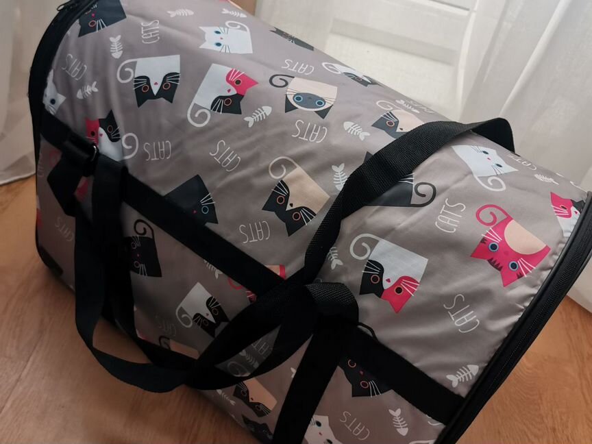 Переноска для кошек тканевая мягкая большая