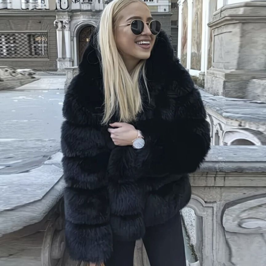 Шуба из экомеха женская