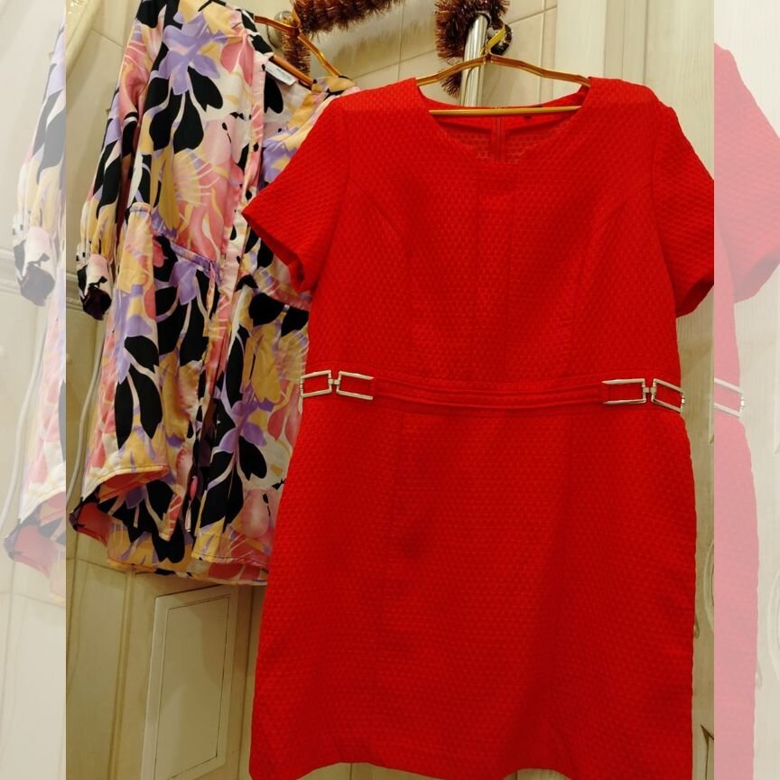 Coroline Biss платье Бельгия хлоп.миди коралл Xl