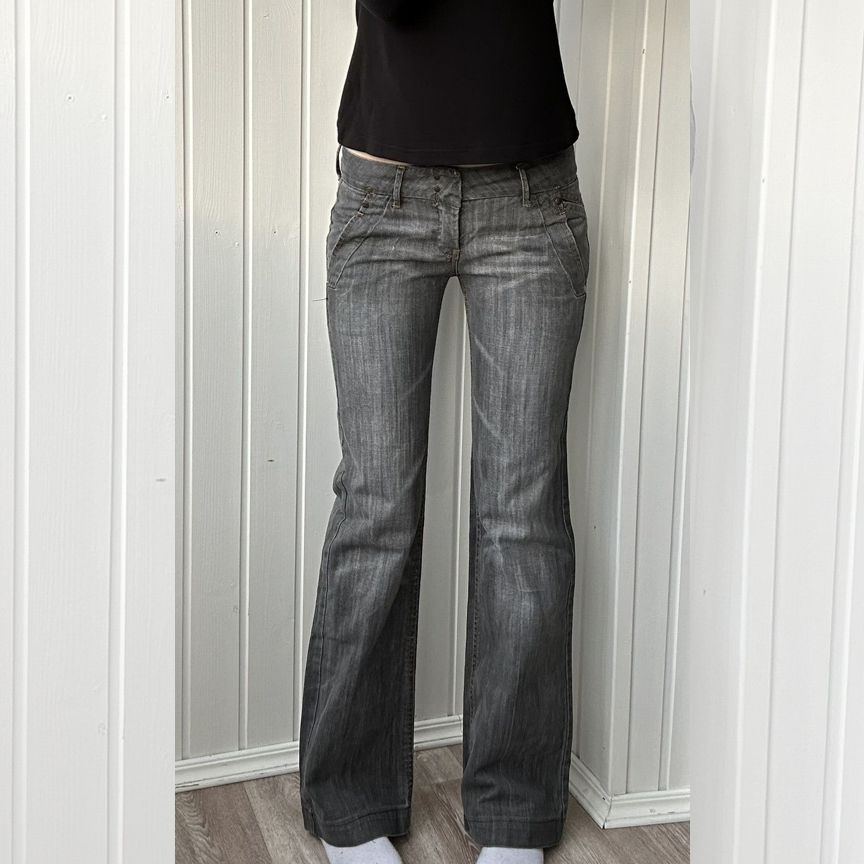 Джинсы серые клеш винтаж Y2k